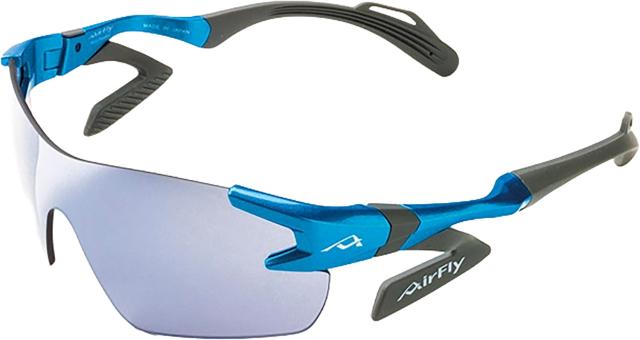 エアフライ Airfly 鼻パッドのないスポーツサングラス AF-301 C-35 Lサイズ AQUA BLUE 反射防止 可視光線透過率24 UVカット率99以上 熱中症対策  AF301C35L