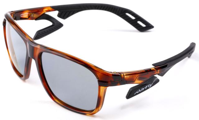 エアフライ Airfly AF-402マルチパーパス偏光グリーンレンズ組込みセット トータスシェル×偏光グレー 世界特許取得 鼻パッド無し サングラス 反射光 軽量 熱中症対策 眼鏡  AF402C3PG