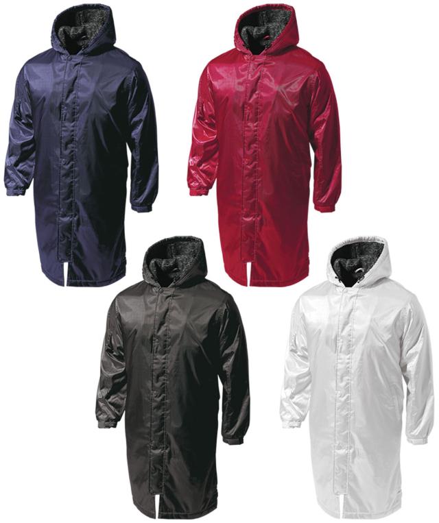 ウンドウ wundou セミロングボアコート メンズ レディース ベンチコート 部活動 防寒 裏地ボア セミロング丈 撥水 フード付き 通学 マネージャー ベンチレーション チーム   P6880