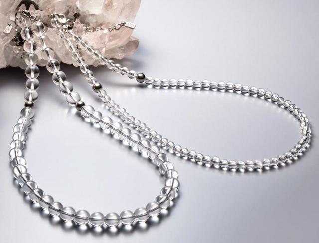 ファイテン Phiten 水晶ネックレス 5mm玉 40cm メンズ レディース ネックレス チタン チタンアクセサリー 磁気アクセサリー チタンネックレス 磁気ネックレス 水晶  AQ808051