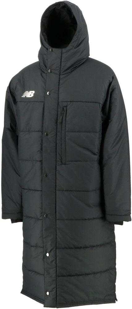 ニューバランス New Balance サッカー パデットロングコート アウター ジャケット 上着 ベンチコート グラコン ウェア メンズ 男性 防寒 ロゴ ワンポイント 冬 練習 トレーニング 移動 部活動  JMJF1424 BK