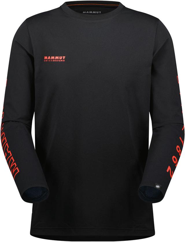 マムート MAMMUT アウトドア QD ロゴ プリント ロングスリーブ Tシャツ アジアンフィット メンズ 男性 長袖Tシャツ 速乾 お出かけ 旅行 ハイキング 買い物 1016-01030  101601030 00756