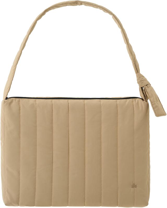 ロゴス LOGOS アウトドア LOGOS ニュースペーパーキルトバック-BE ベージュ ショルダーバッグ キルティング デイリーユース 中綿 大容量 軽量 ポケット付き 斜め掛け 通勤 通学  37410429