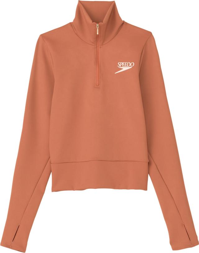 スピード Speedo スイミング マイコンフィロングスリーブジップトップ レディース 熱中症対策 長袖 ハイネック ラッシュガード ソフトフィット ストレッチ サムホール付 水陸両用 プール  SFW72470
