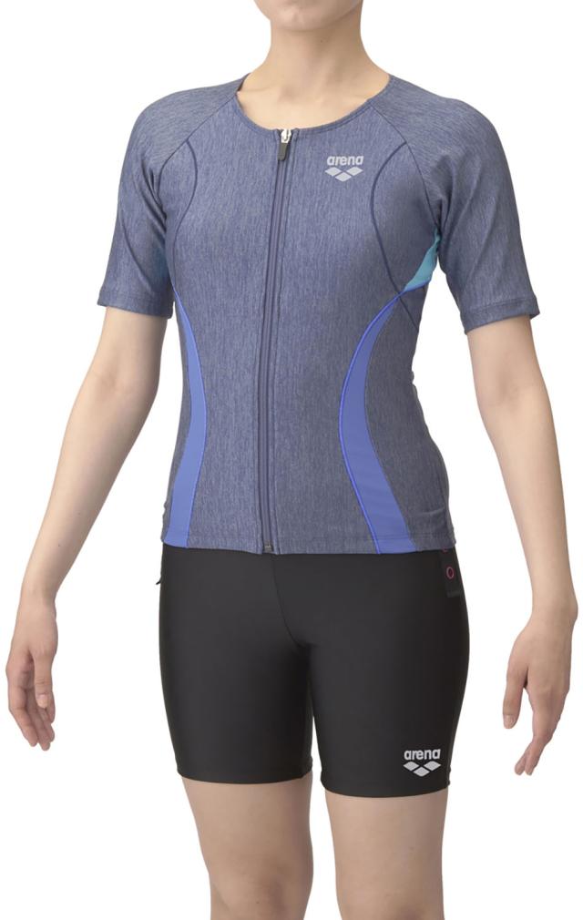 アリーナ arena スイミング フィットネスセパレーツ   カバーバック・ミドルレッグ・差し込みパッド   AS5SWF43L