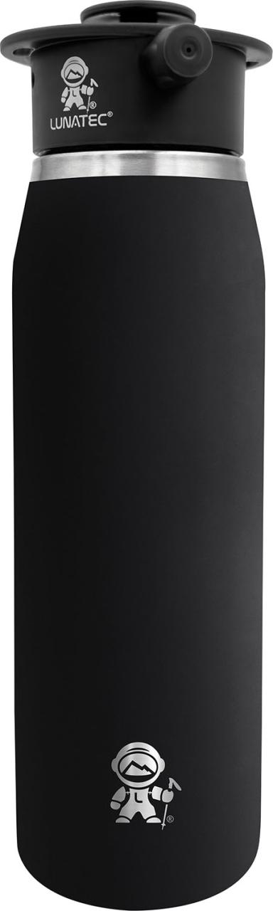 ルナテック LUNATEC アウトドア アクアボット 真空断熱ボトル 1000ml ブラック 水筒 スプレー シャワー BPAフリー 逆さま使用可能 保冷 保温 水分補給 暑さ対策 熱中症対策  LTA1061000