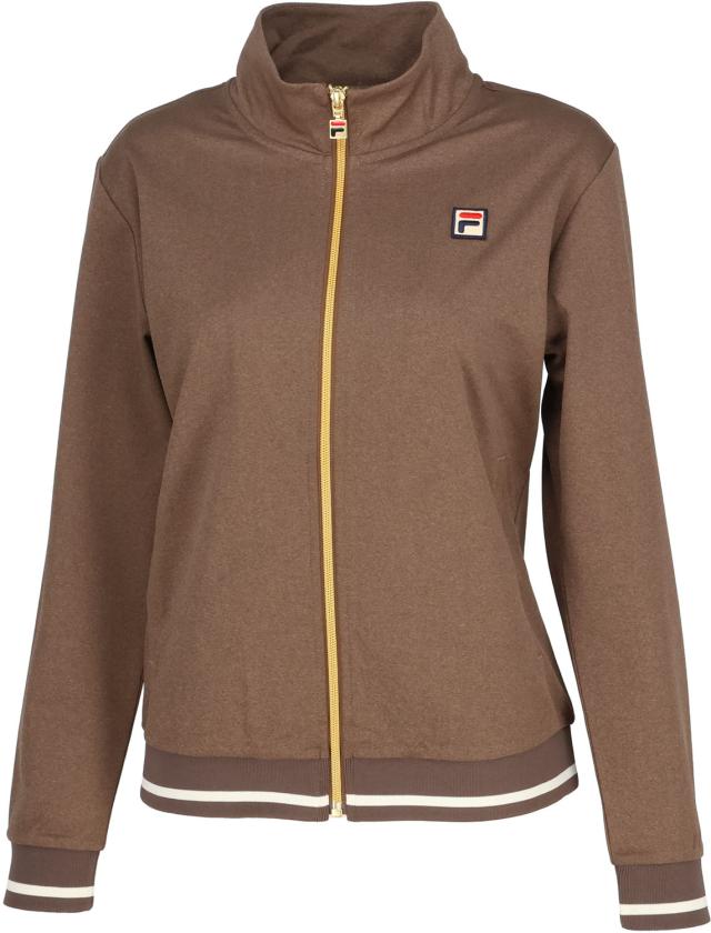 フィラ FILA テニス トラックジャケット レディース ウィメンズ 女性 大人 長袖 アウター ジャージ トップス ウェア ロゴ ワンポイント デニムニット素材 伸びる 部活動 クラブ  EL0224