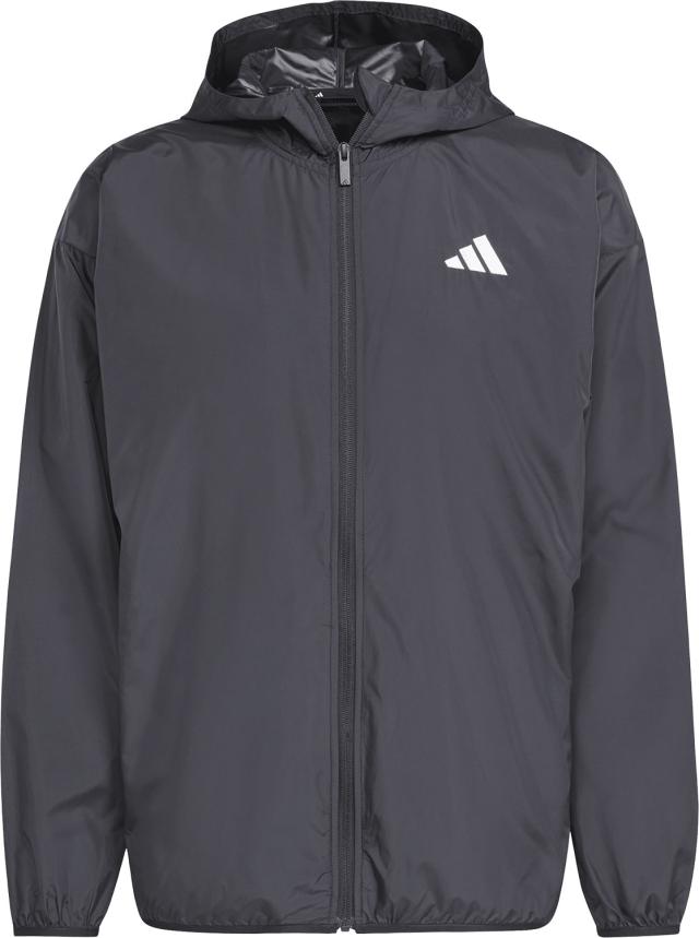 アディダス adidas エッセンシャルズ ビッグロゴ ウーブン ウインドブレーカー メンズ 男性 ジャケット 上着 防寒着 軽量 丈夫 レギュラーフィット フルジップ仕様 フード付き  KTF01