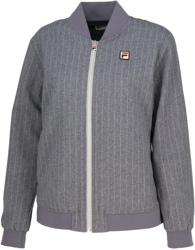 フィラ FILA テニス トラックジャケット レディース ウィメンズ 女性 大人 長袖 アウター 上着 ジャージ トップス ウェア ロゴ ワンポイント ピンストライプ シック 部活動  EL0245