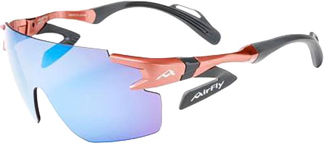 エアフライ Airfly 鼻パッドがないスポーツサングラス AF-302 C-4WP ピンク偏光ブルーピンクミラーワイドプロテクトレンズ装着  AF302C4WP