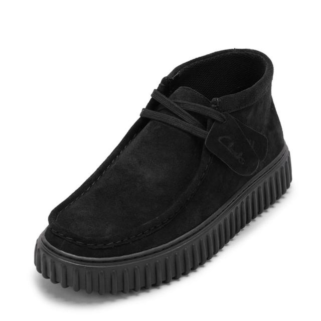 クラークス Clarks 26173664 メンズ靴 靴 シューズ 3E相当 カジュアル シューズ モカシン 厚底 軽量 Torhill Hi トーヒルハイ スエード クッション性 耐久性 クラシック トレンド 人気 ブランド ブラック