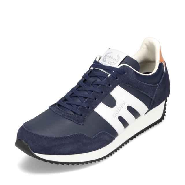 スニーカー メンズ メンズ靴 靴 シューズ 抗菌 防臭 コラボ ロゴ 人気 ブランド ネイビー×ホワイト モーブス mobus MJ-2409