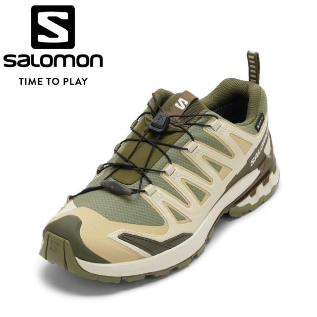 サロモン SALOMON L47820200 スニーカー ランニング トレイル トレイルラン トレラン シューズ 防水 GORE-TEX 耐久性 XA PRO 3D V9 GTX グリップ力 ローカットスニーカー 人気 ブランド べ−ジュ×モスグリーン