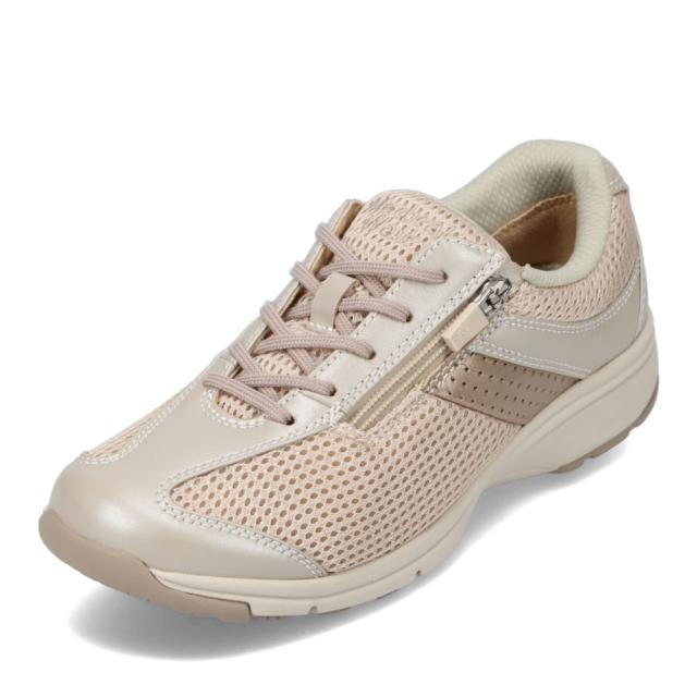 ローカットスニーカー レディース ウォーキングシューズ メッシュ素材 通気性 衝撃吸収 安定感 ファスナー付き 履きやすい 歩きやすい ベージュメタ アサヒメディカルウォーク アサヒメディカルウォーク KV77452 レディース靴 靴 シューズ 4E相当