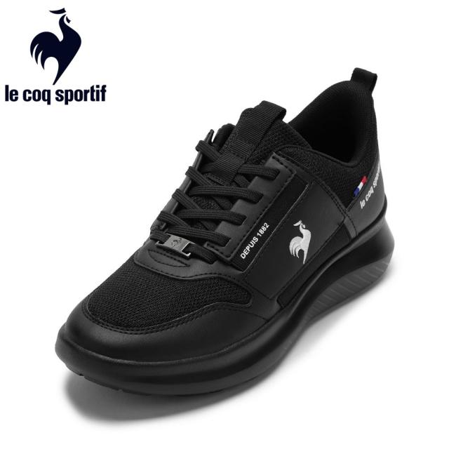 ルコックスポルティフ le coq sportif LU5SSN00LZ レディース靴 靴 シューズ 3E スニーカー 厚底 屈曲性 伸縮性 ゴム クッション性 消臭 ローカットスニーカー スタイリッシュ ブラック×ホワイト