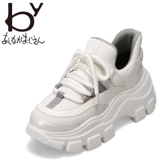 バイアシナガオジサン byあしながおじさん 8490089 レディース靴 靴 シューズ 2E 相当 スニーカー 厚底 ダッド ボリュームソール Y2K モード ローカットスニーカー 人気 ブランド オフホワイト