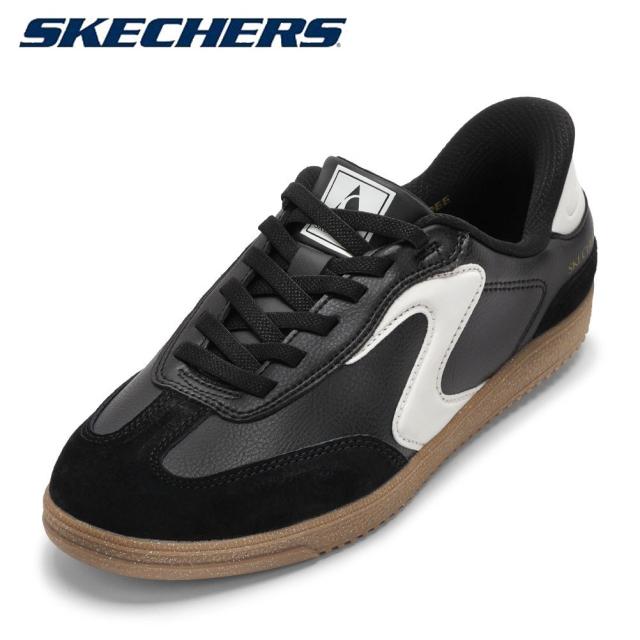 スケッチャーズ SKECHERS 185322W 4E スニーカー スリップインズ コート シューズ ハンズフリー クッション性 HOTSHOT-PERFECT スエード ストレッチ ローカットスニーカー 人気 ブランド ブラック×ホワイト