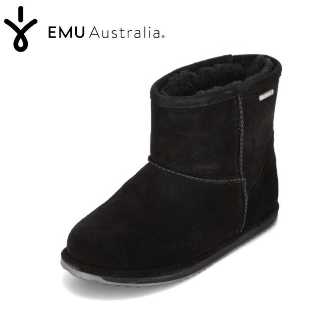エミュー EMU T10980 レディース靴 靴 シューズ 3E相当 ショート ブーツ 防水 防寒 牛 革 レザー 雨 雪 あったか 冬 人気 ブランド ブラック