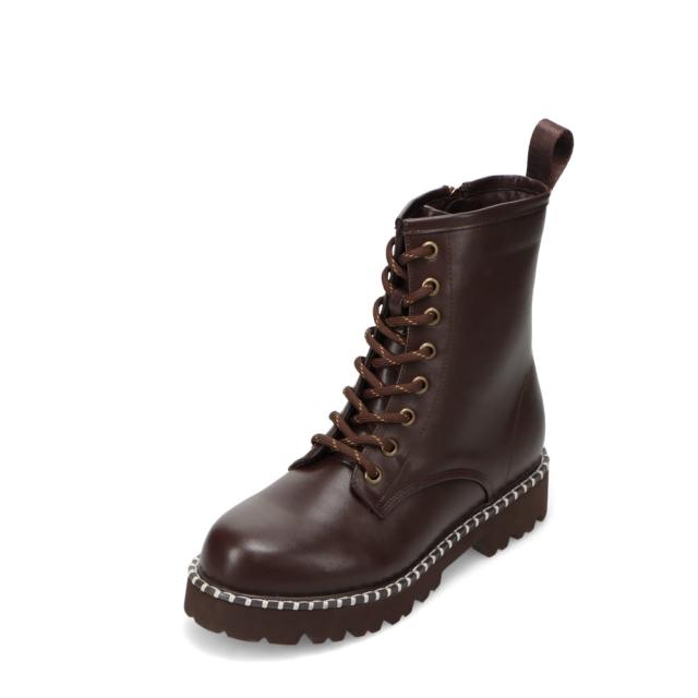ローズファンファン ROSE FAN FAN RF-800A レディース靴 靴 シューズ 2E ブーツ レースアップ ショート 厚底 ファスナー ジッパー チャック トレンド シンプル ダークブラウン