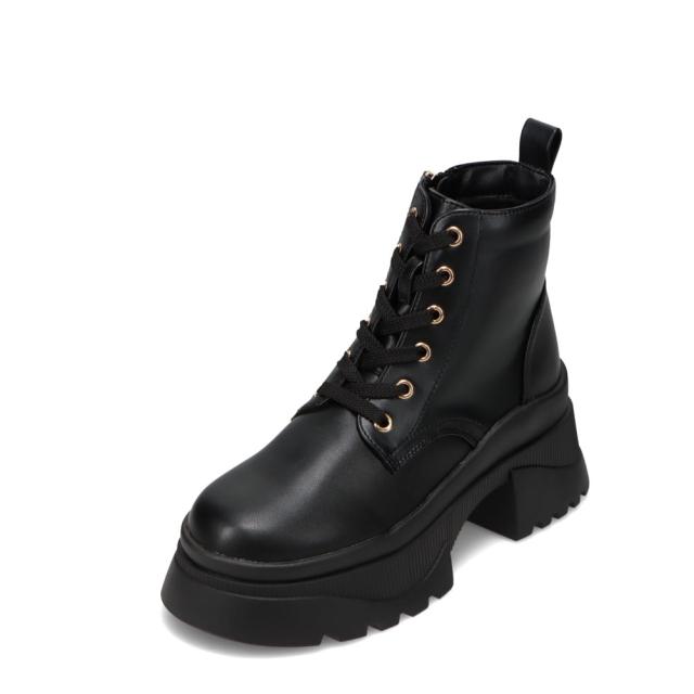 ローズファンファン ROSE FAN FAN RF-806A レディース靴 靴 シューズ 2E ブーツ レースアップ ショート 厚底 ファスナー ジッパー チャック ボリュームソール チャンキーソール トレンド シンプル ブラック