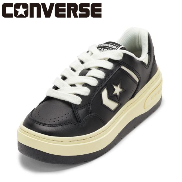 コンバース CONVERSE 34202171L レディース靴 靴 シューズ 2E スニーカー 軽量 厚底 WEAPON PLTS OX ウエポン レザー ローカットスニーカー 人気 ブランド ブラック