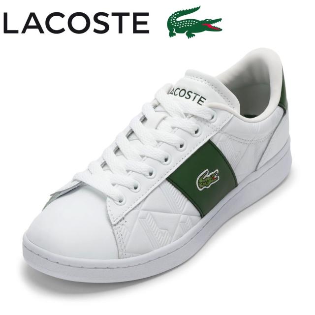 ラコステ LACOSTE 49SFA0039 レディース靴 靴 シューズ 2E相当 スニーカー コート シューズ モノグラム 柄 CARNABY SET 1252 APAC SFA レザー ローカットスニーカー 人気 ブランド ホワイト×グリーン