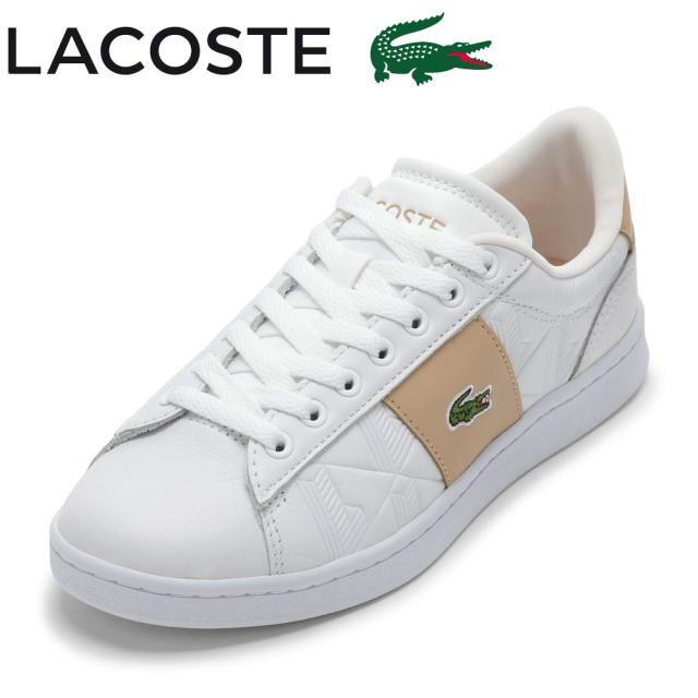 ラコステ LACOSTE 49SFA0039 レディース靴 靴 シューズ 2E相当 スニーカー コート シューズ モノグラム 柄 CARNABY SET 1252 APAC SFA レザー ローカットスニーカー 人気 ブランド ホワイト×ブラウン