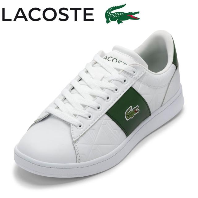 ラコステ LACOSTE 49SMA0219 メンズ靴 靴 シューズ 2E相当 スニーカー コート シューズ 日本 限定 モノグラム 柄 CARNABY SET 1252 APAC SMA レザー ローカットスニーカー 人気 ブランド ホワイト×グリーン
