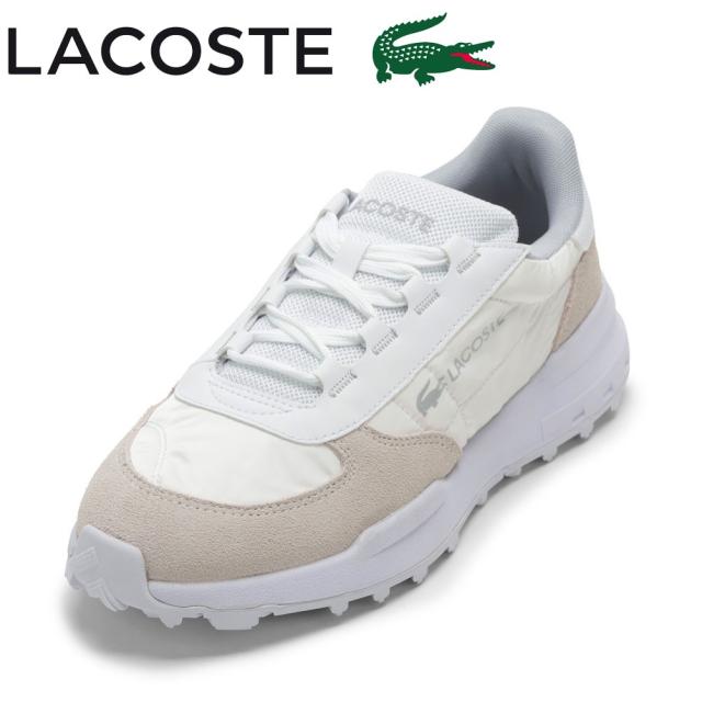 ラコステ LACOSTE 50SMA0084 メンズ靴 靴 シューズ 2E相当 スニーカー ランニング ウォーキング シューズ メッシュ 通気性 ELITE ACTV EVO 225 1 SMA ナイロン スエード ローカットスニーカー 人気 ブランド ホワイト×ライトグレー