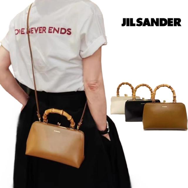 ジルサンダー （JIL SANDER） Goji Bamboo スモール ハンド バッグ JSWU ブラックホワイト ブラウン 【新品】