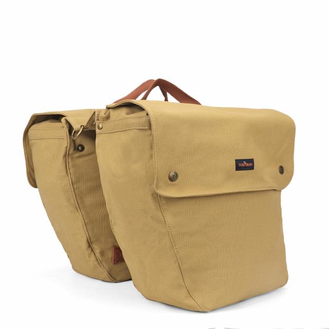 カーキ TOURBON 自転車 リアバッグ 複数の仕切り パニアバッグ 大容量 フレームバッグ バイク 通勤 通学 カーキ