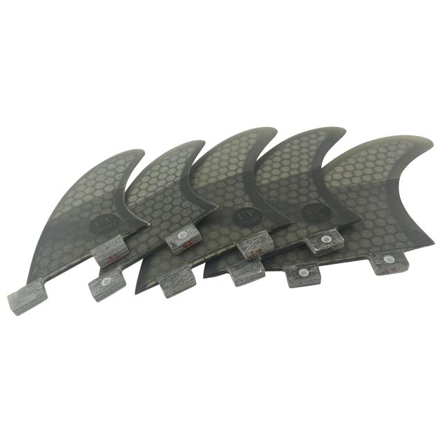 グレー UPSURF サーフボードフィン Double Tabs G5+GLサイズ 5枚セット サーフィンsurfboard fins (グレー)