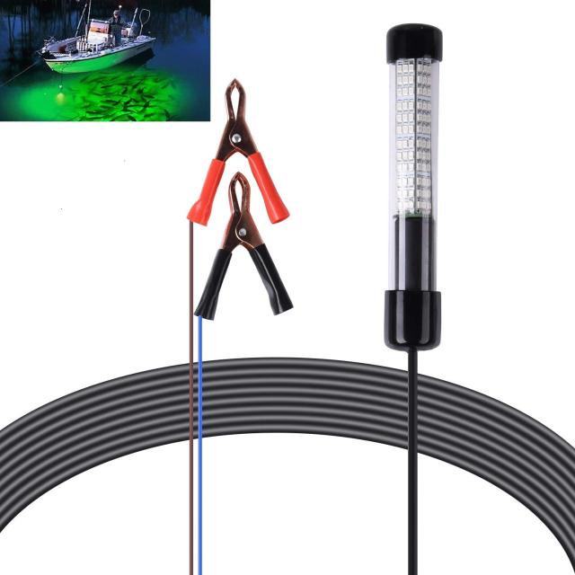 12Mコード_グリーン 集魚灯 LED 水中集魚灯 水中灯 夜釣り イカ釣 夜釣り ライト 10W IP68防水レベル 180 12v グリーン 12m