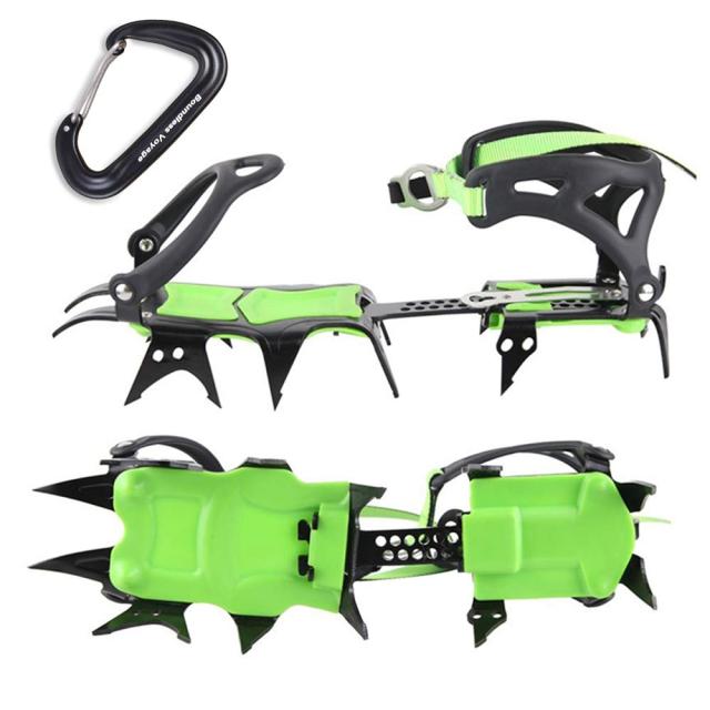 BRS 14本爪 アイゼン ベルトに簡単装着 登山靴 トレッキングシューズ アウトドア 釣り 旅行用品 登山 雪山 降雪 積雪 一般縦走用アイゼン アウトドアギア (短いアイゼン、BRS-S1B)