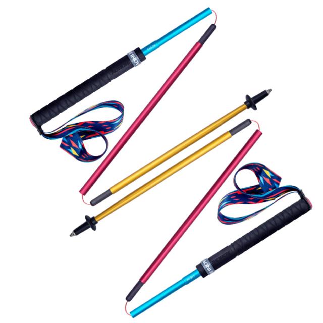 (カーボン)カラフル-2本-120cm Azarxis トレッキングポール 折りたたみ 軽量 トレランポール 登山ストック 110cm 120cm 130cm トレイルランニング 登山用 ウォーキングポール キャップ バスケット 収納袋付き メンズ レディース 1本/2本セット