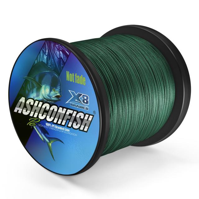 7号（80LB/36.2KG）_８編 ダックグリーン 1000M Ashconfish PEライン 8編 釣り糸 1000m 超強力 高感度 耐磨耗 低伸度 釣りライン 釣糸 ダックグリーン 色落ちしない