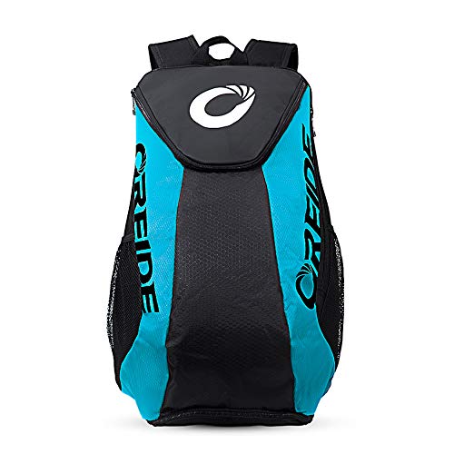 ブルー FMAFNLY バドミントンラケットバッグ テニス リュック バックパック ケース スポーツ PC収納 大容量 通気 シューズ収納 2本収納可能 プロ選手 初心者 部活 ブルー