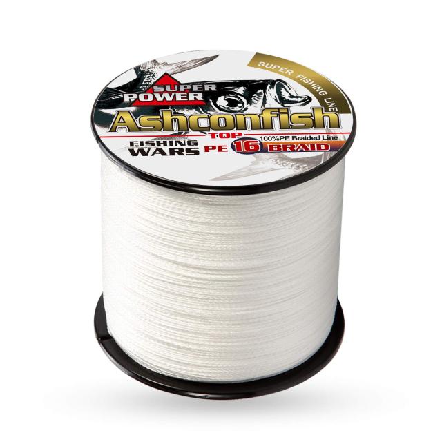 18号（250LB/113.3KG）_ホワイト 1000M Ashconfish 釣り糸 16編 ホワイト 1000M PE ライン