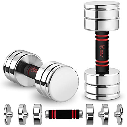 5kg×2個(通常版) 【公式】Northdeer ダンベル 可変式 小型 スチール製 5kg (2.5kg/3.5kg/4kg/5kg) クロームメッキ 家庭用 (通常版 5kg×2個)