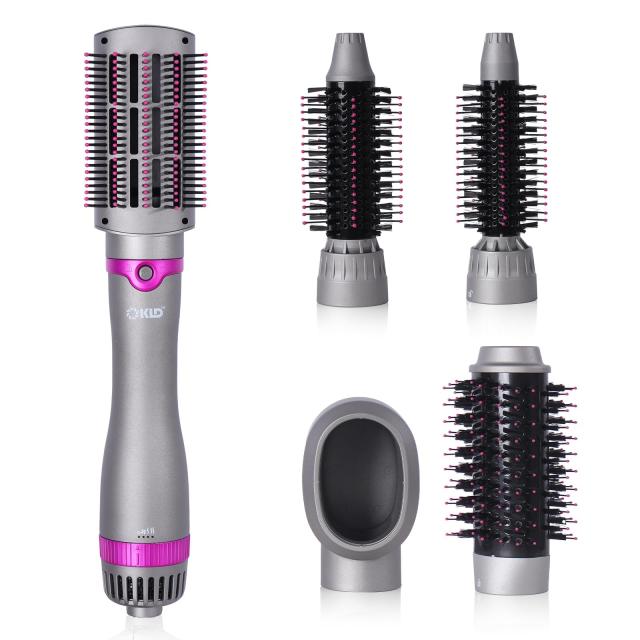 KLD ヘアドライヤーブラシ くるくるドライヤー クルクルドライヤー 1200w 多機能 ホットエアーブラシ 5 IN 1 ホットエアースタイラー 電熱 カール 冷熱風 低騒音 速乾 3段階温度調節 大風量 ヘアブラシ ヘアケア ストレートとカール適用 日本語説明書付き