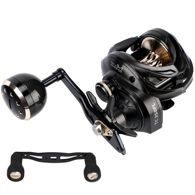 右ハンドル ZJIANCベイトリール海釣り 淡水釣り ハイギア6.3 ジギングリール ベイト タイラバリール ライトジギングリール スロージギングベイト シングル/ダブルハンドル両方付け 両軸リール 雷? 真鯛 カンパチ ヒラマサ ヒラメ タイラバリール 青物釣り 船釣り カヤックフィ