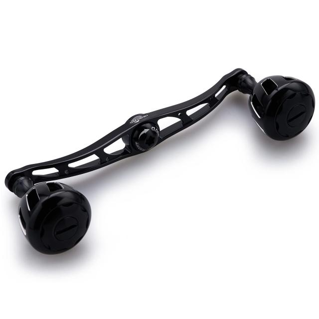 ブラック HEIGHTEN 130/120mm リール ハンドル 32mmノブ搭載 シマノ ダイワ アブガルシア 通用 ベイトリール 用 Wheel Series (ブラック) (525)