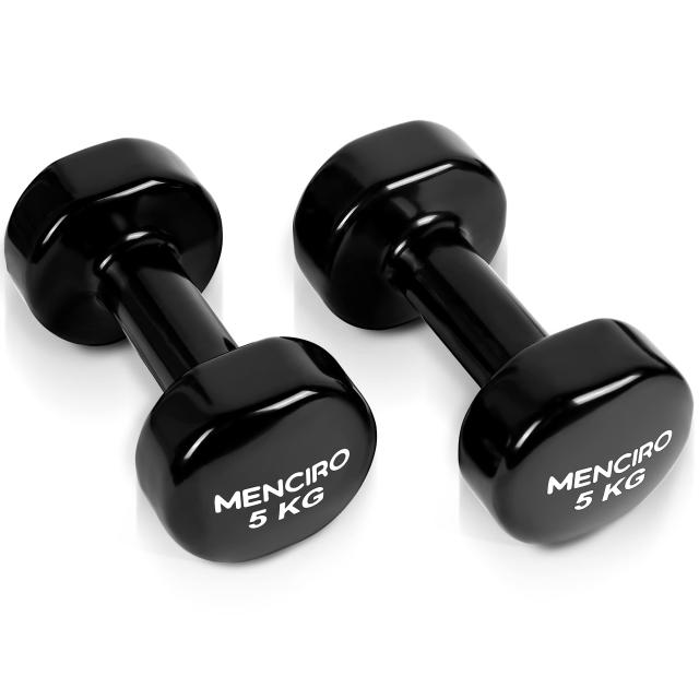 5KG MENCIROダンベル 5kgダンベルセット 2個セット 鉄アレイ 筋トレ -ブラック