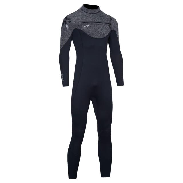ブラック・グレー for メンズ_XL ウエットスーツ 3X2mm チェストジップ メンズ レディース フルスーツ ストレッチ サーフィン ダイビング ウェットスーツ FM001M-XL