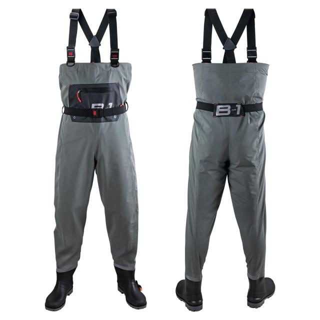 【L】股下69cm-ブーツ26.7cm ウェーダー ストッキング チェストハイ型 フィッシングウェーダー 釣り 防水 ウェーダーシューズ 通気 軽量 渓流/湖/海/サーフ シューズサイズ43 大人用