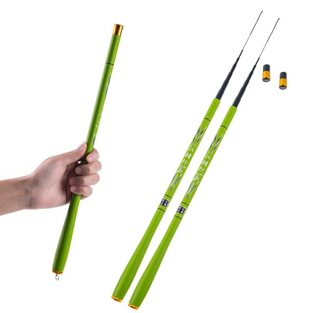 グリーン2本_3.6m Goture コンパクト延べ竿 渓流竿ロッド 万能竿 釣り竿 高強度 河川 堤防 湖畔 渓流 ロッド 釣り竿 3.6m 2本セット