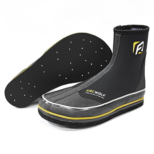 27.5 cm_ブラック＆ゴールド [ARCWOLF] ウェーディングシューズ フエルト底 フィッシングブーツ 渓流 磯靴 渓流釣り 磯釣り 滑り止め AFA-103 サイズ27.5