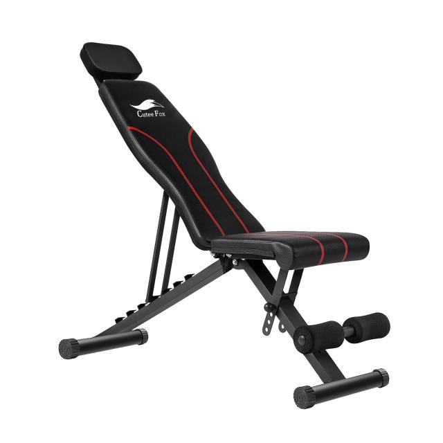 あかい-plus トレーニングベンチ 【 耐荷重300kg 角度調整 組立簡単 】 ステディ インクラインベンチ デクラインベンチ 筋トレ 折り畳み ダンベルベンチ -CTFSJ (あかい-plus)