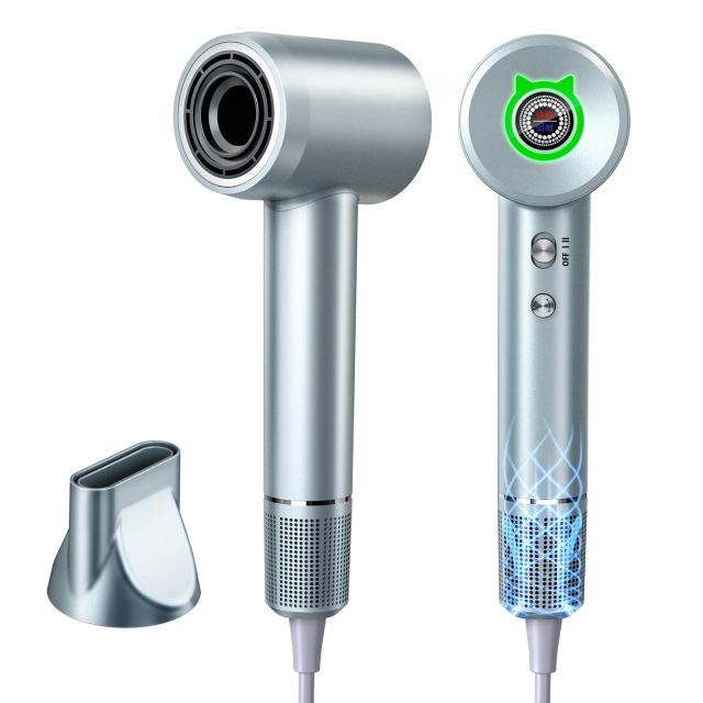 BAYATA ドライヤー 大風量 高風速 速乾【ブラシレスモーター・2億マイナスイオン・温冷リズム 】11万回転/分 4段階風速 4風温モード 強力 タッチパネル LEDディスプレイ 低騒音 ヘアドライヤー ノズル付き サロン級 家庭用 サロン 出張 旅行 持ち運び便利 PSE認証済み 日本語