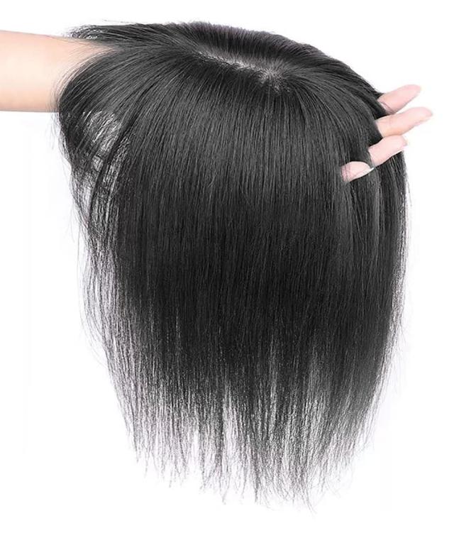 自然黒 Aisiqueens部分ウィッグ 人毛 ヘアピース 人毛100% 頭頂部 付け毛 つむじ 女性 トップヘアピース レディースヘアピース ウィッグ 部分手植え ブラック 黒髪 hair 前髪付き